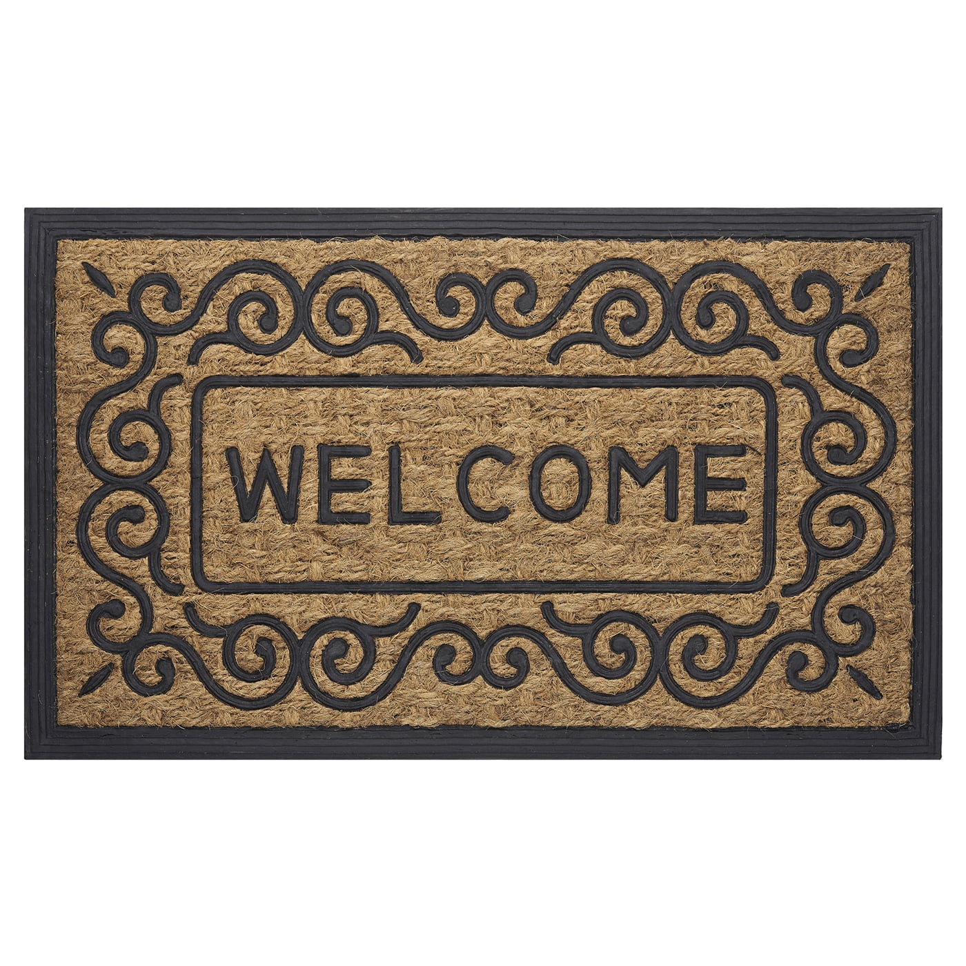 Geometric Entrance Door Mat, 100% Natural Coconut Husk Fibers & Non ...