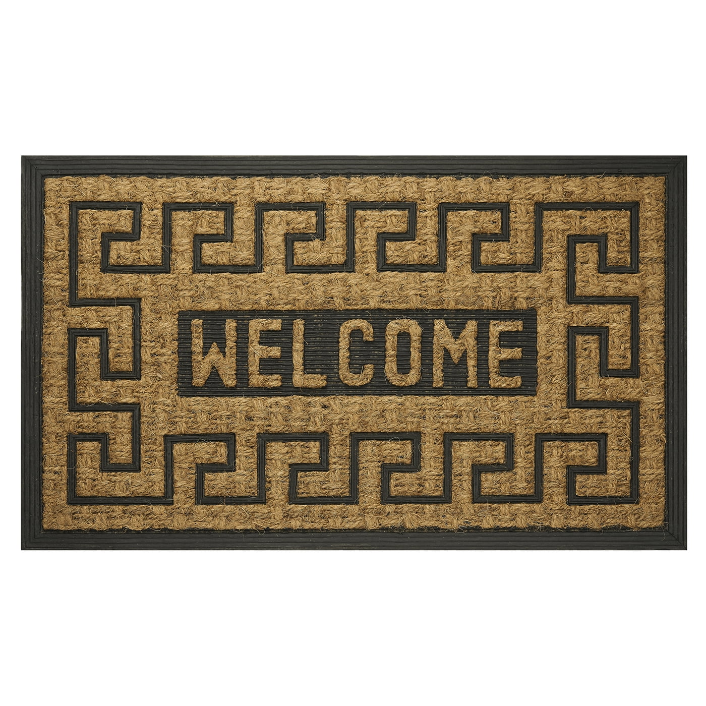 Geometric Entrance Door Mat, 100% Natural Coconut Husk Fibers & Non ...