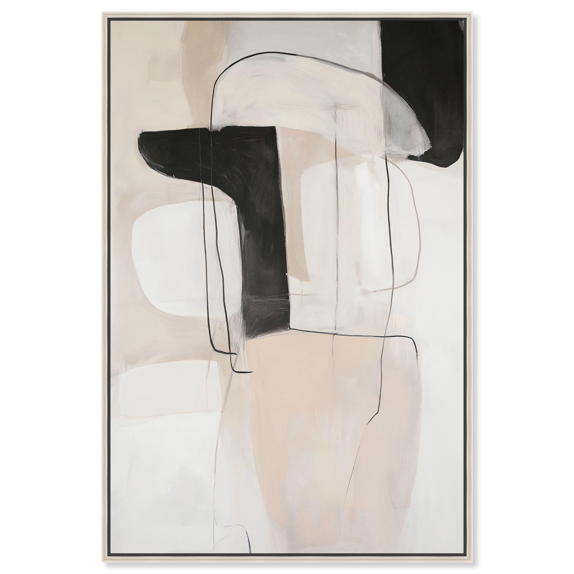 Geometric Essence Canvas Earthy Abstract Art by Art Remedy, Silver ...