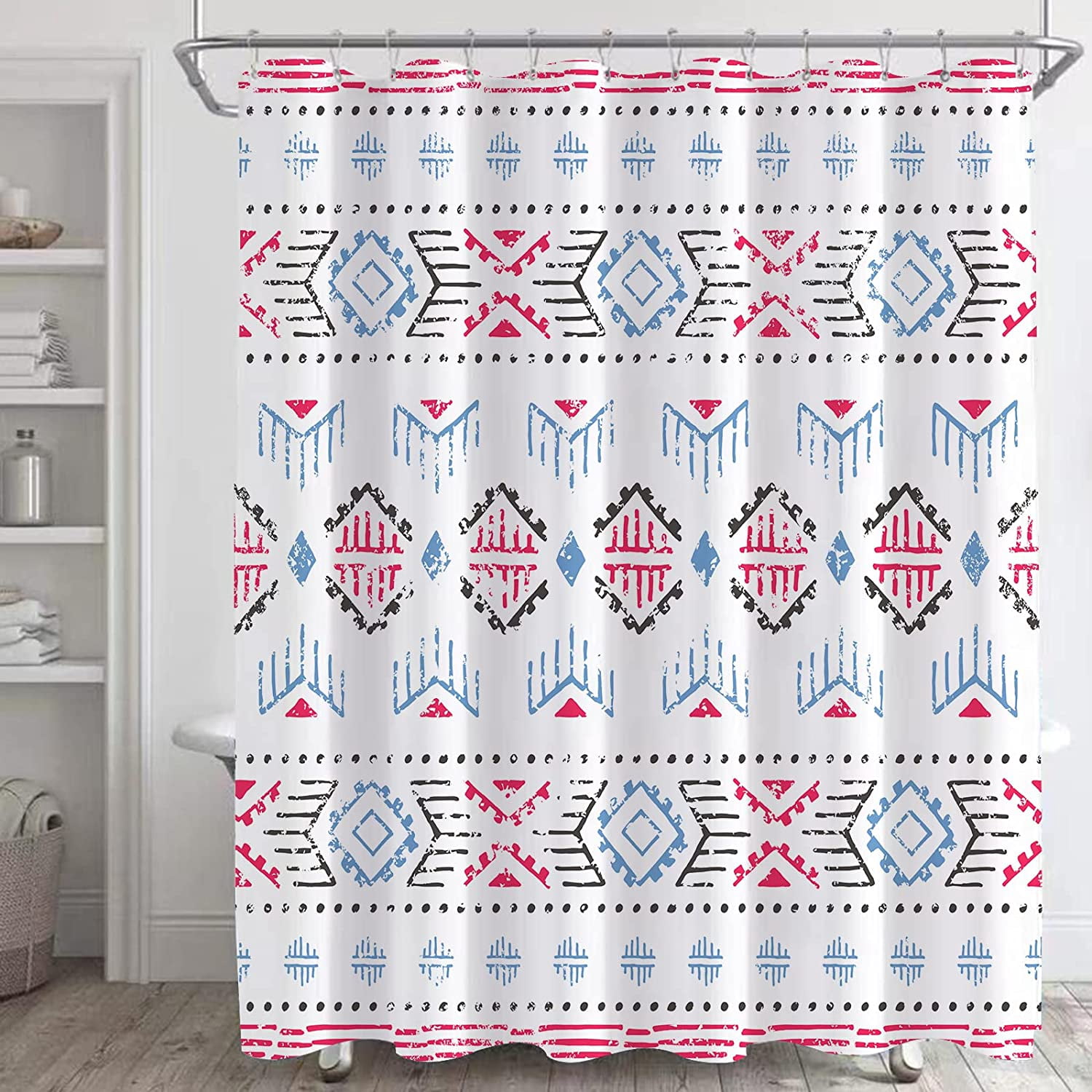 Geometric Ethnic Shower Curtain,Bohemian Bobo Chic Shower Curtains for ...