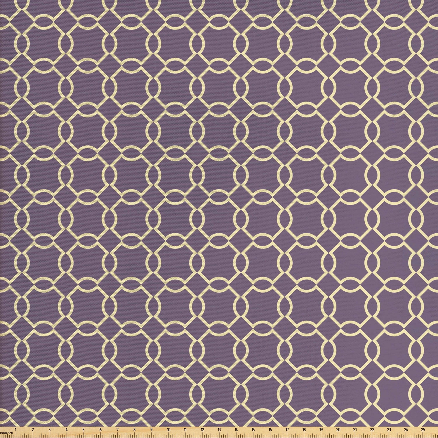 Geometric Fabric by the Yard, Abstract Lines with Curvy Oval Shapes ...