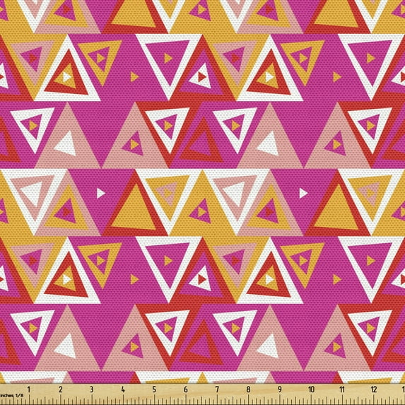 Geometric Fabric by the Yard, Abstract Triangles Pattern with Modern ...