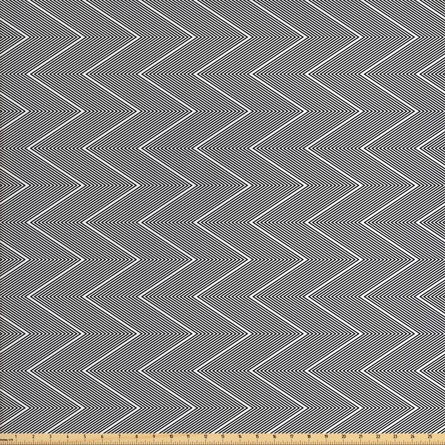 Ambesonne Geometric Fabric by the Yard Upholstery, Black and White ...