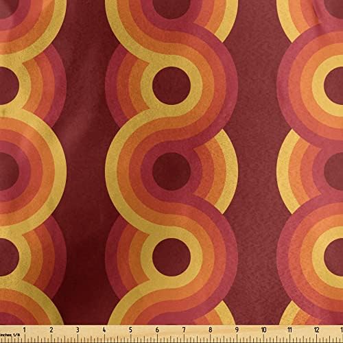 Geometric Fabric by The Yard, Circle Shaped Overlapping Round Forms ...