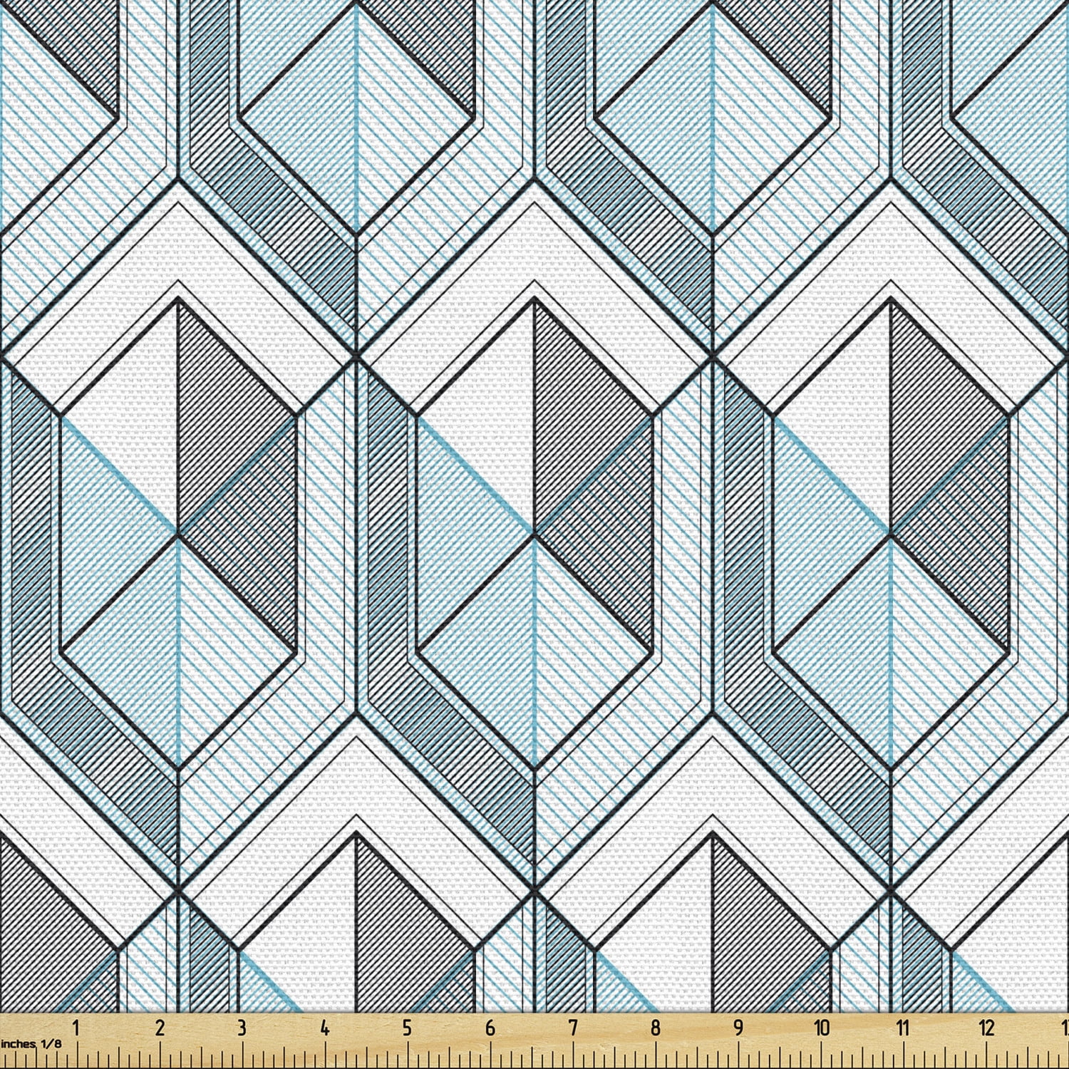 Geometric Fabric by the Yard, Contemporary Continuous Pattern of ...