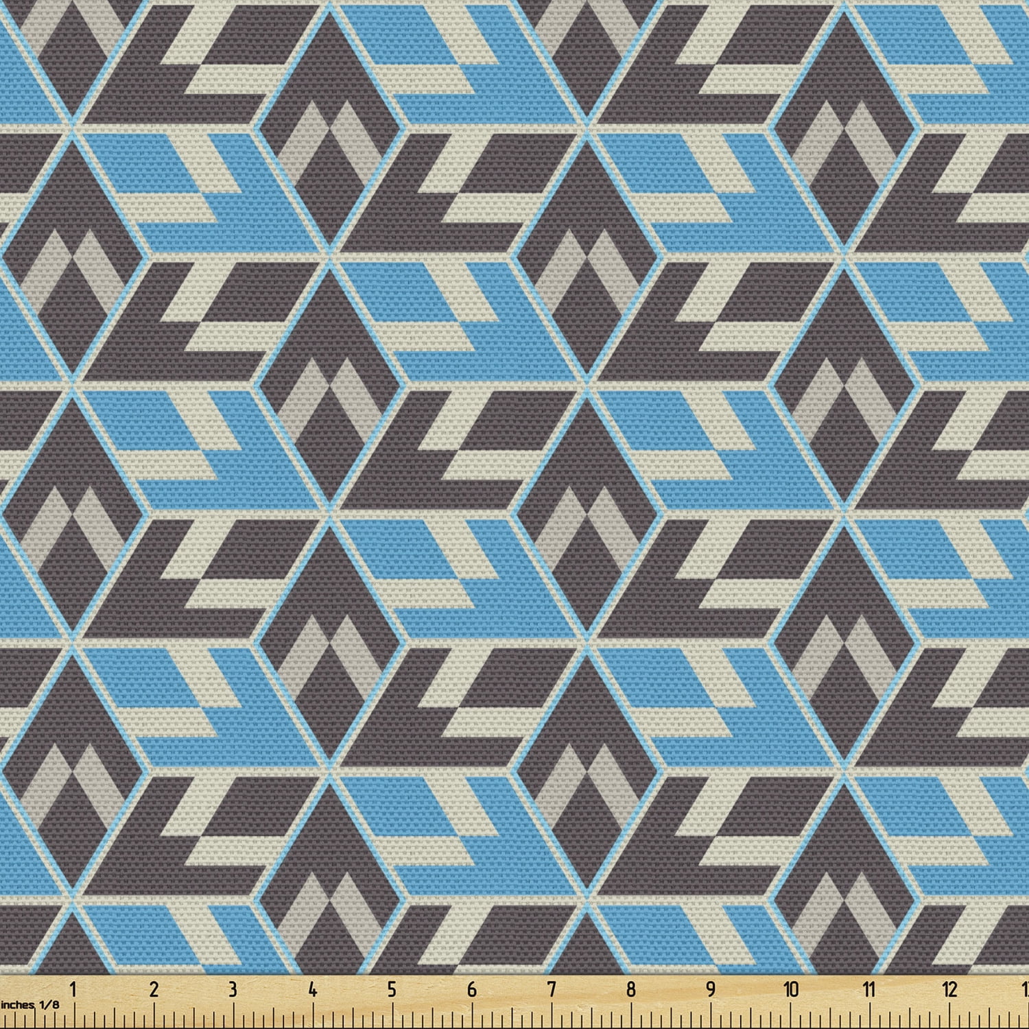 Geometric Fabric by the Yard, Diamond Shaped Elements Repeated in ...