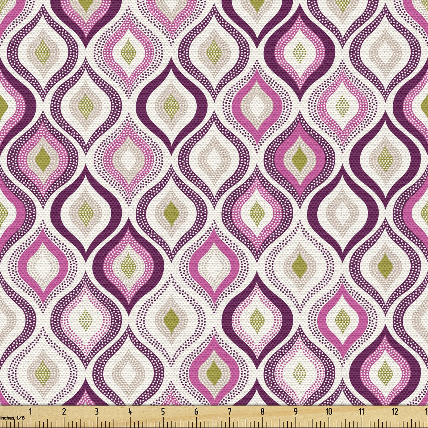 Ambesonne Geometric Fabric by the Yard Upholstery, Doodle Style Leaf, 1 ...