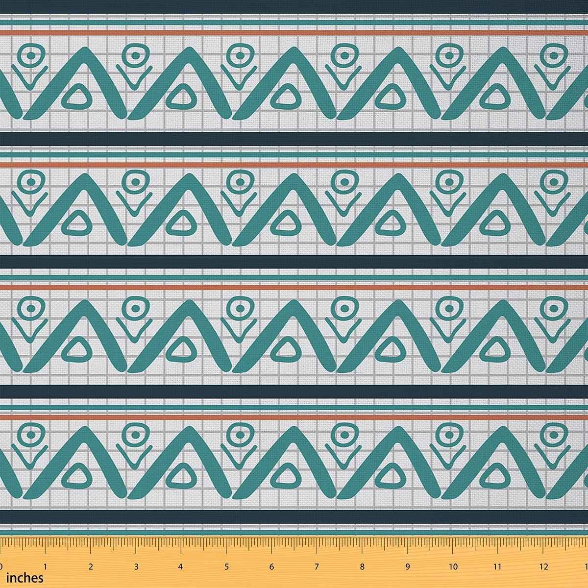 Geometric Fabric by the Yard,Hand Drawn Triangle Upholstery Fabric ...