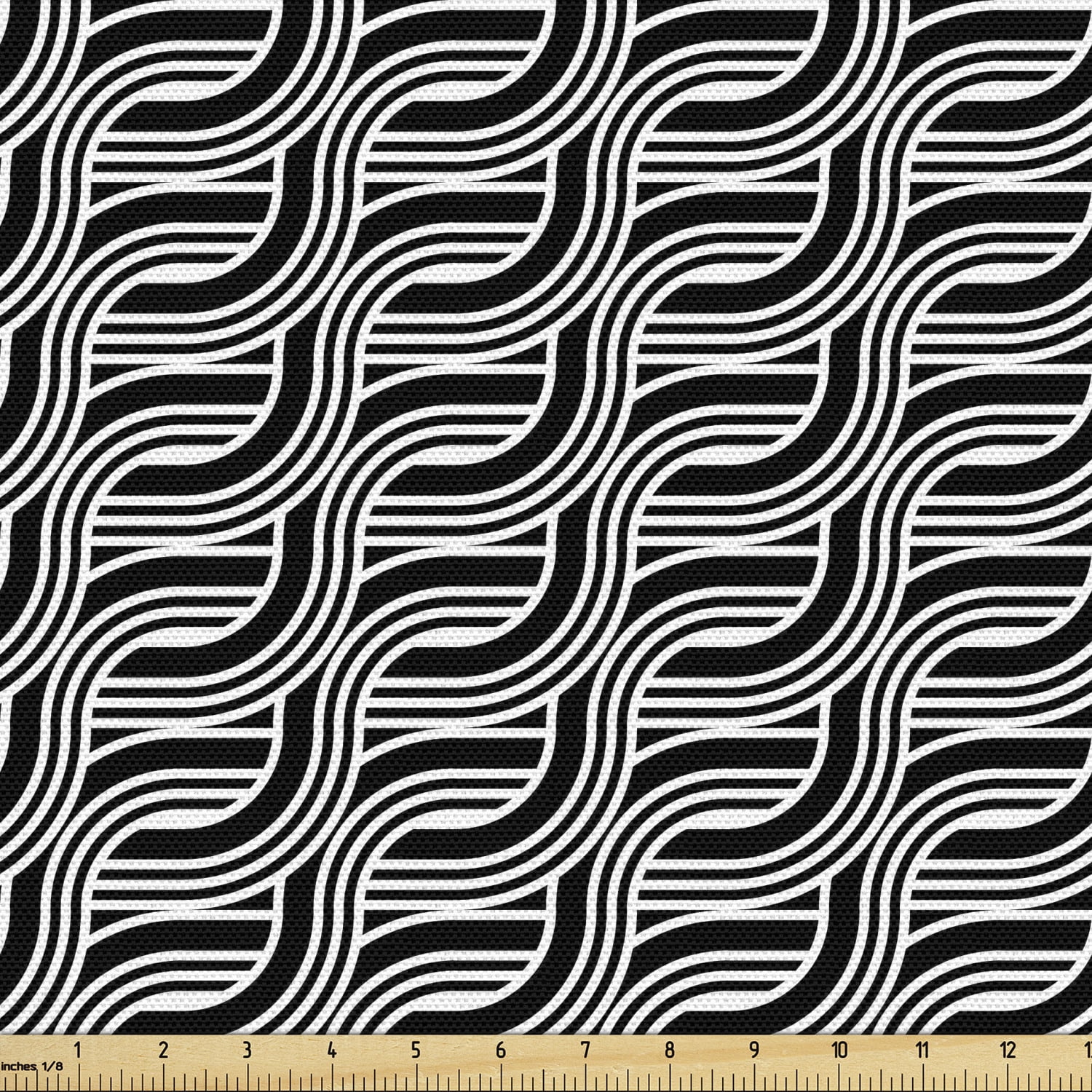 Geometric Fabric by the Yard, Intertwined Stripes Pattern Abstract ...