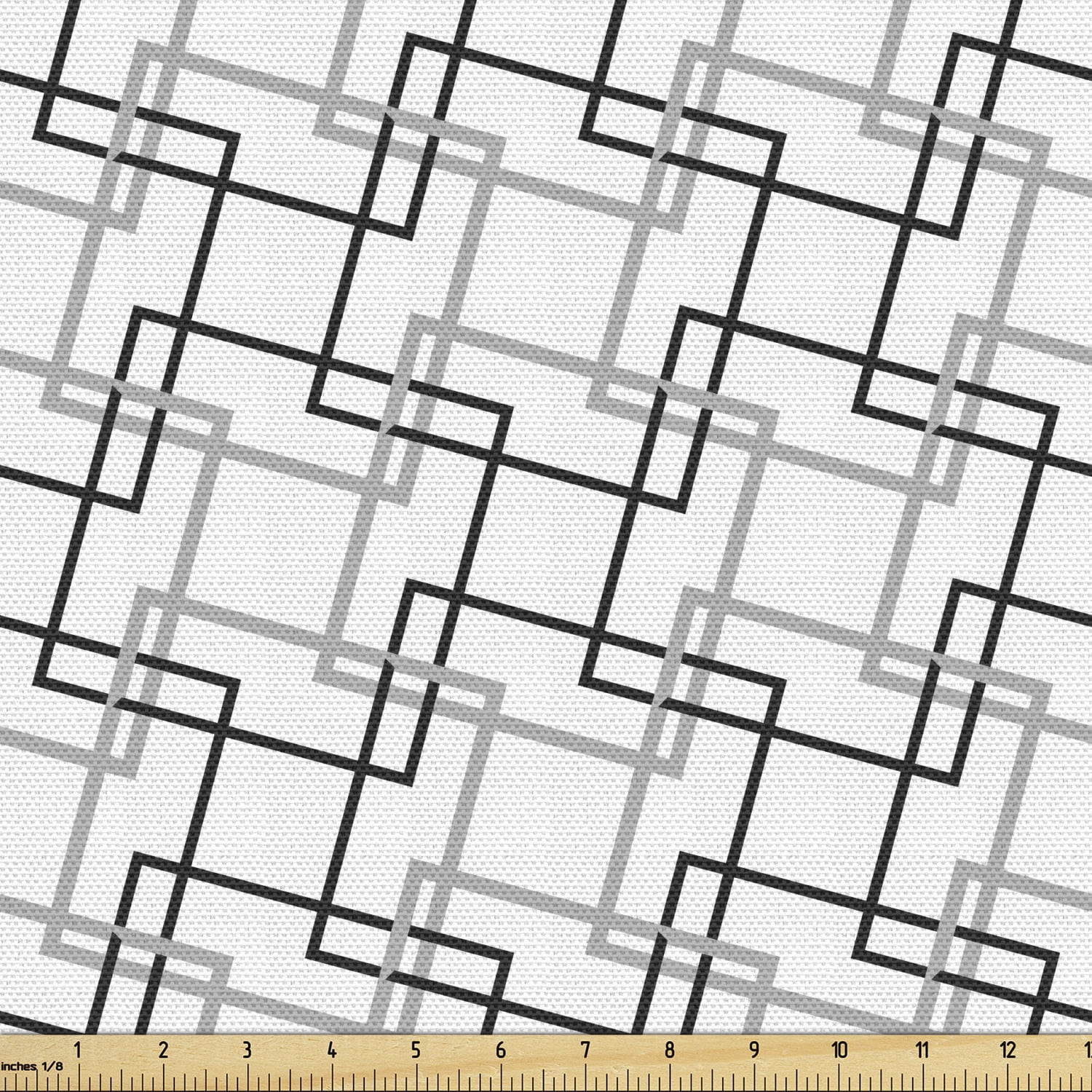 Ambesonne Geometric Fabric by the Yard Upholstery, Intersecting Squares ...