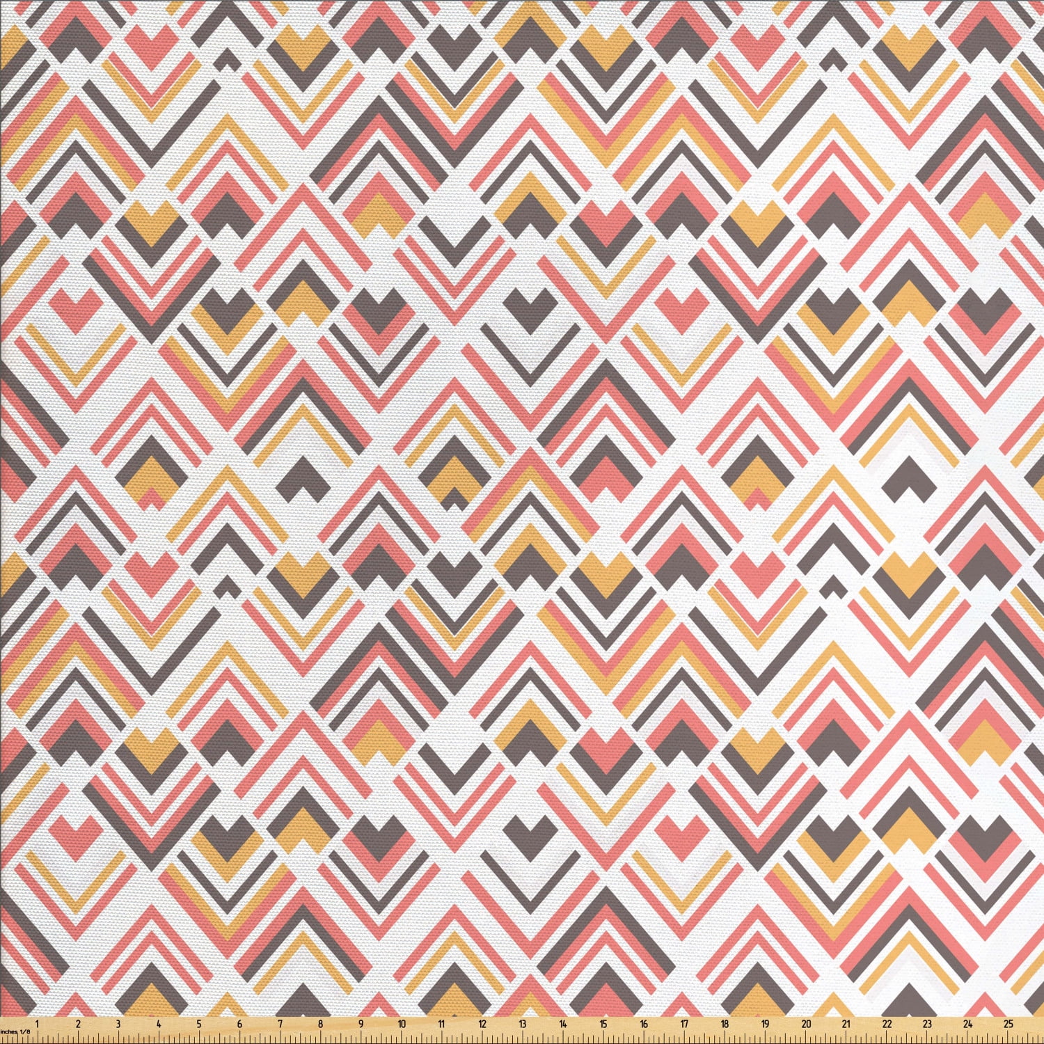 Ambesonne Geometric Fabric by the Yard Upholstery, Contemporary Motif ...