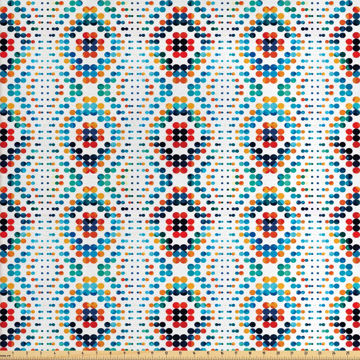 Ambesonne Geometric Fabric by the Yard Upholstery, Modern Round Motif ...