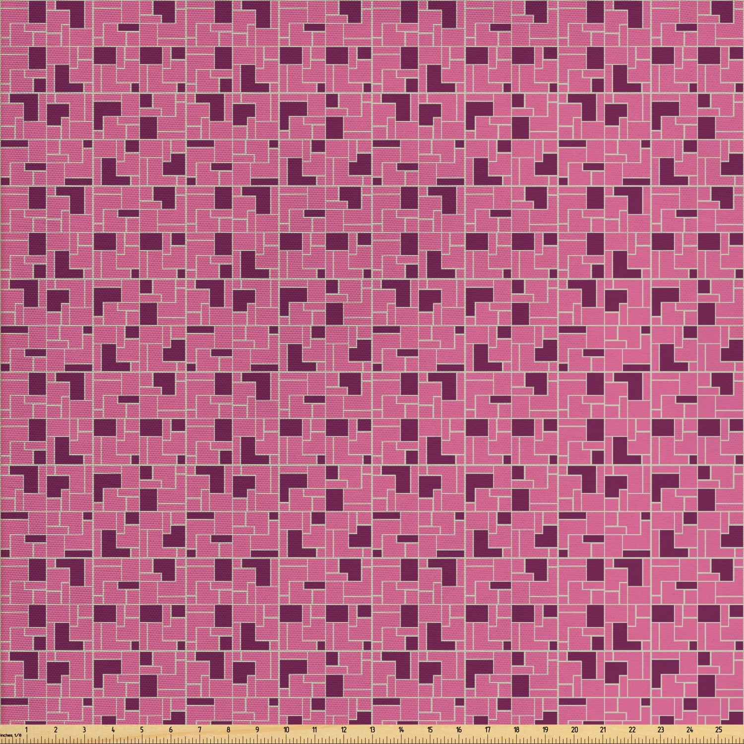 Ambesonne Geometric Fabric by the Yard Upholstery, Rectangles Motif, 10 ...