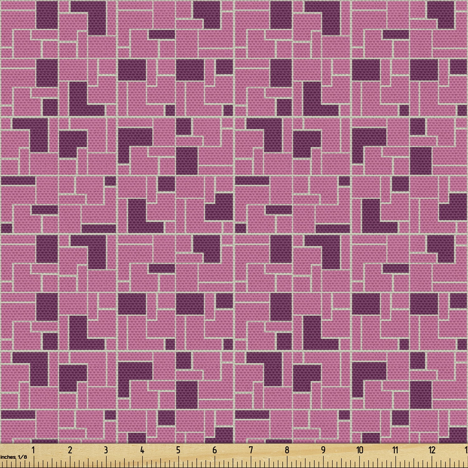 Ambesonne Geometric Fabric by the Yard Upholstery, Rectangles Motif, 1 ...