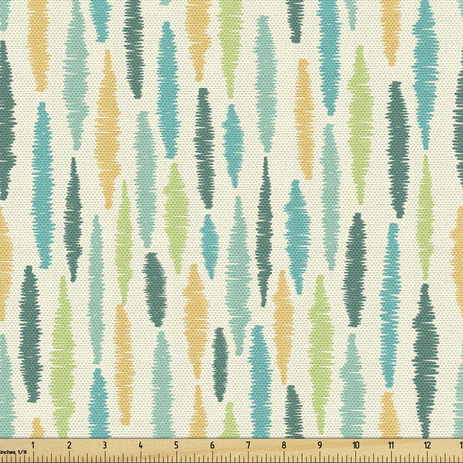 Ambesonne Geometric Fabric by the Yard Upholstery, Crayon Effect ...