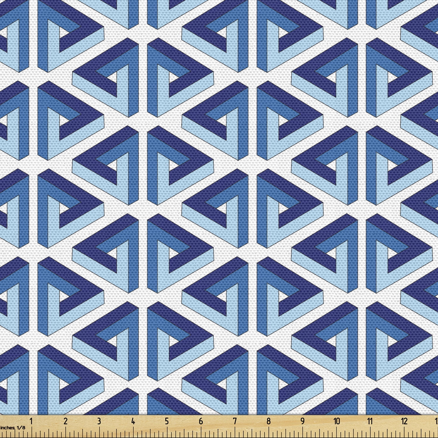 Ambesonne Geometric Fabric by the Yard Upholstery, Penrose Triangle, 1 ...