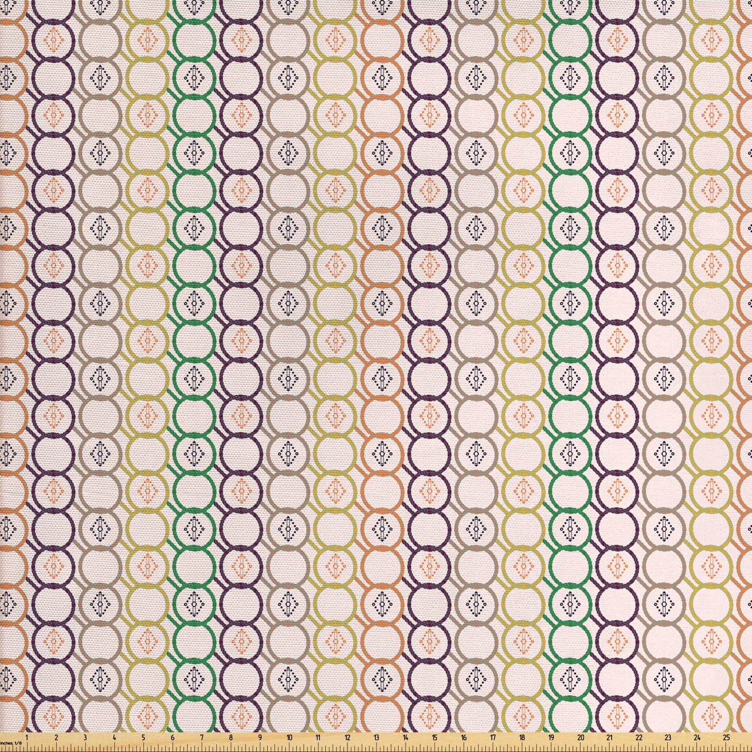 Geometric Fabric by the Yard, Rhythmic Abstract Horizontal Linked ...