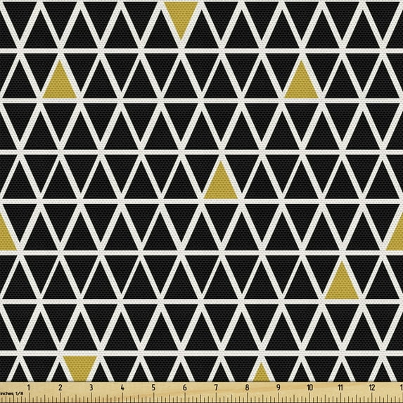 Ambesonne Geometric Fabric by the Yard Upholstery, Simplistic Rhombus ...