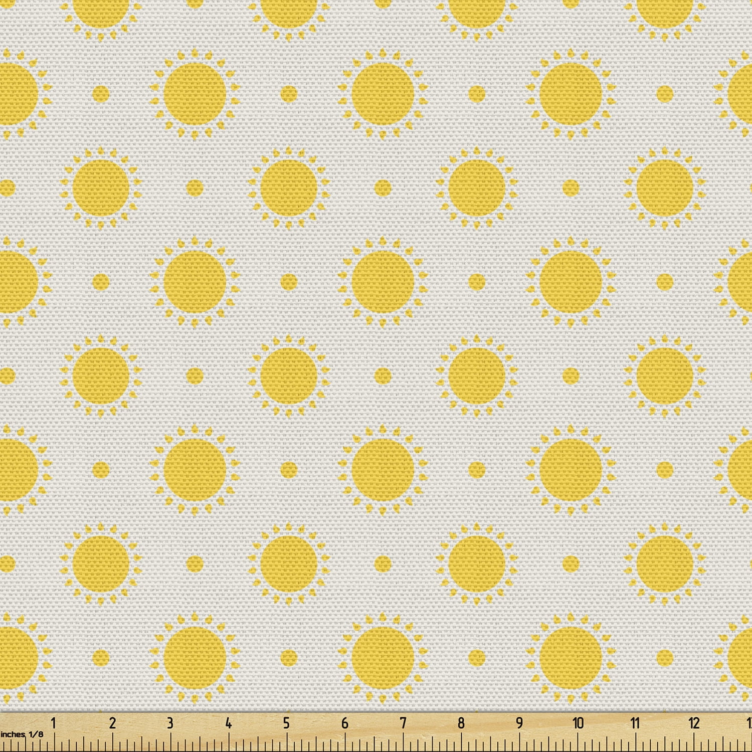 Ambesonne Geometric Fabric by the Yard Upholstery, Summer Sun Motif, 1 ...