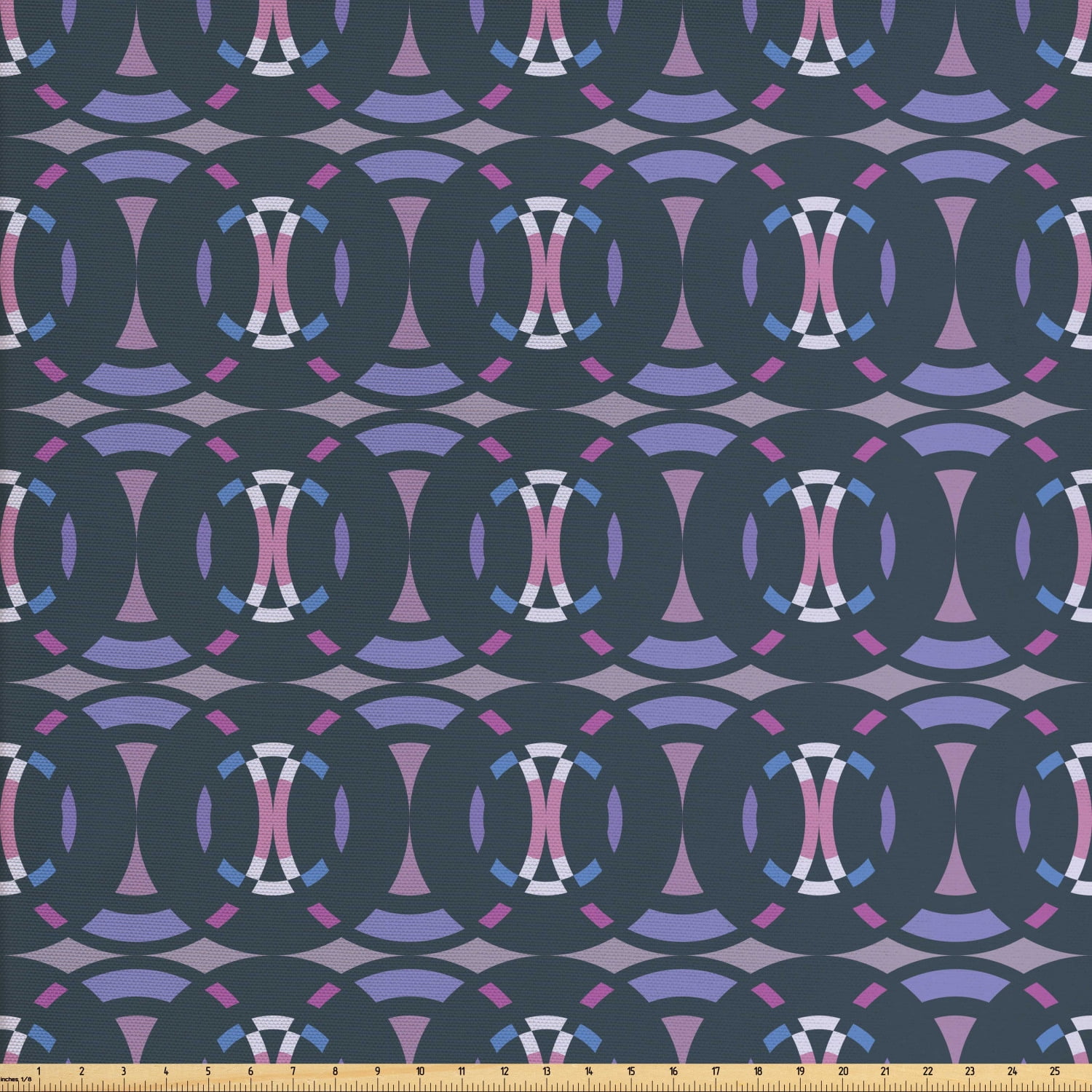 Ambesonne Geometric Fabric by the Yard Upholstery, Repeating Pattern ...