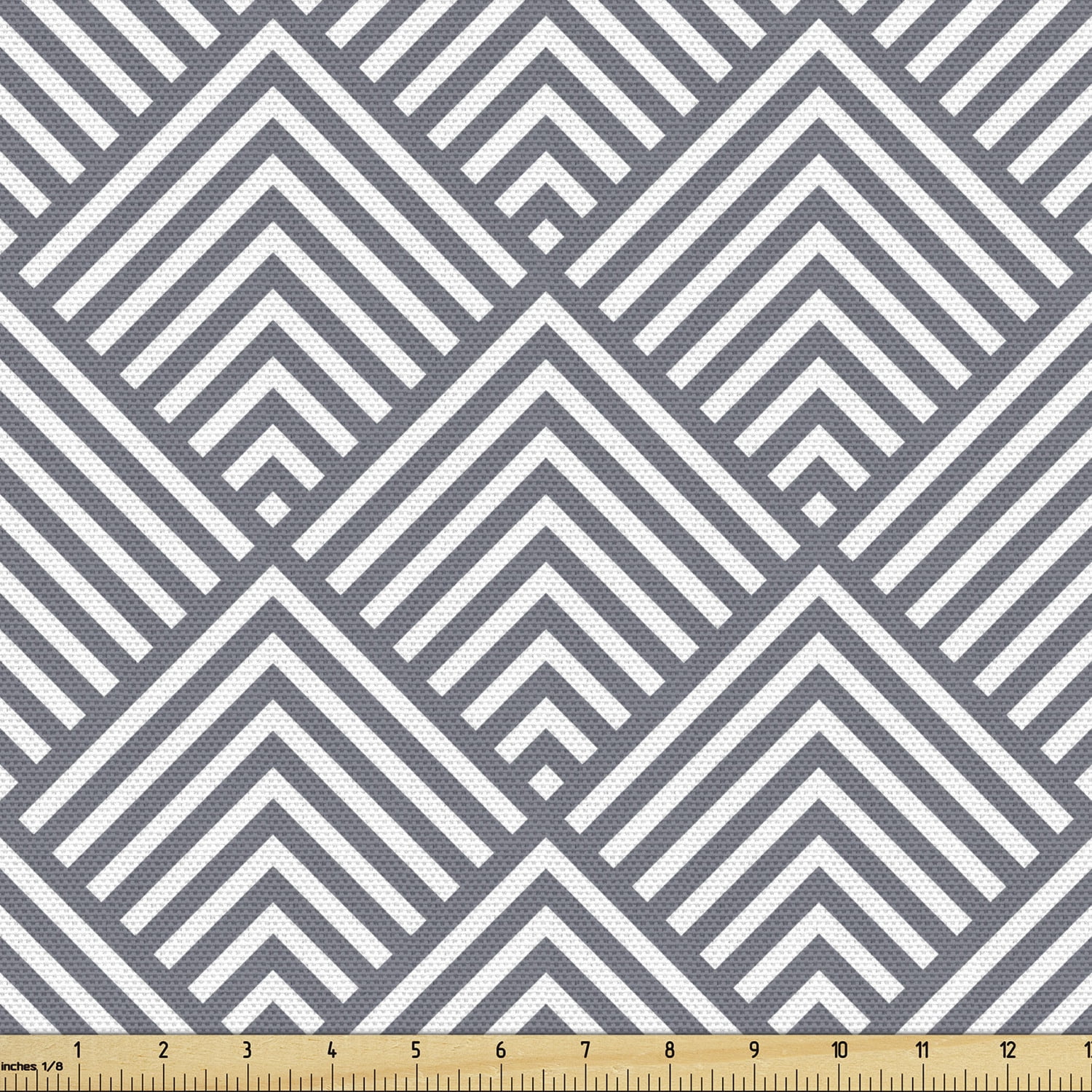 Ambesonne Geometric Fabric by the Yard Upholstery, Optical Triangular ...