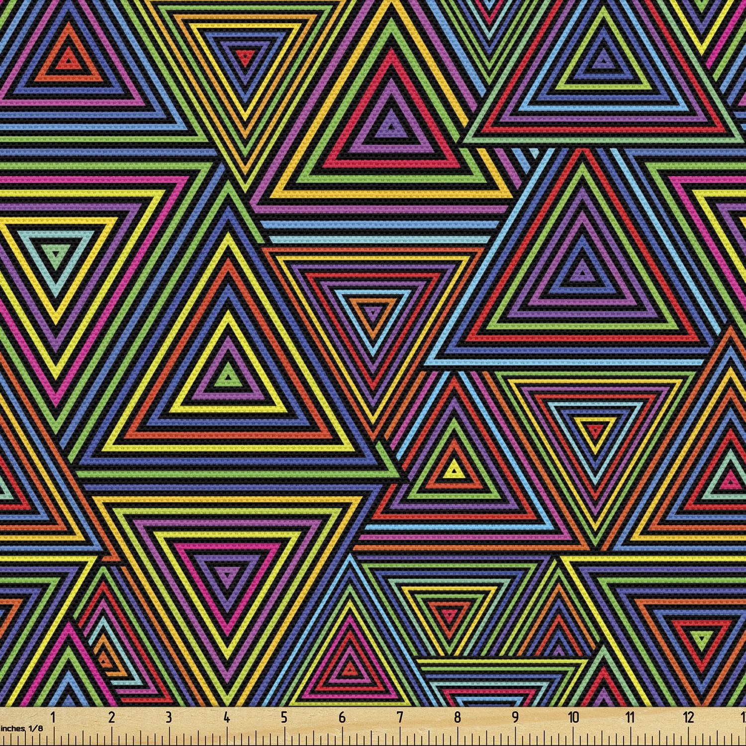 Geometric Fabric by the Yard Upholstery, Modern Design in Rainbow ...
