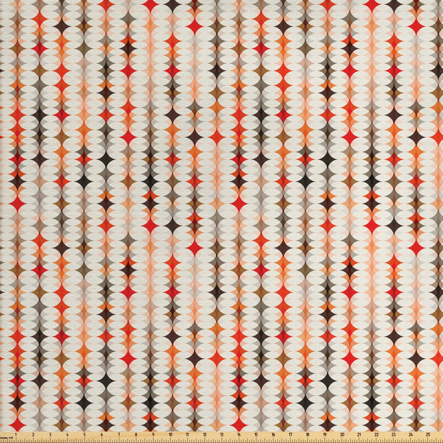 Ambesonne Geometric Fabric by the Yard Upholstery, Vintage Oval Pattern ...