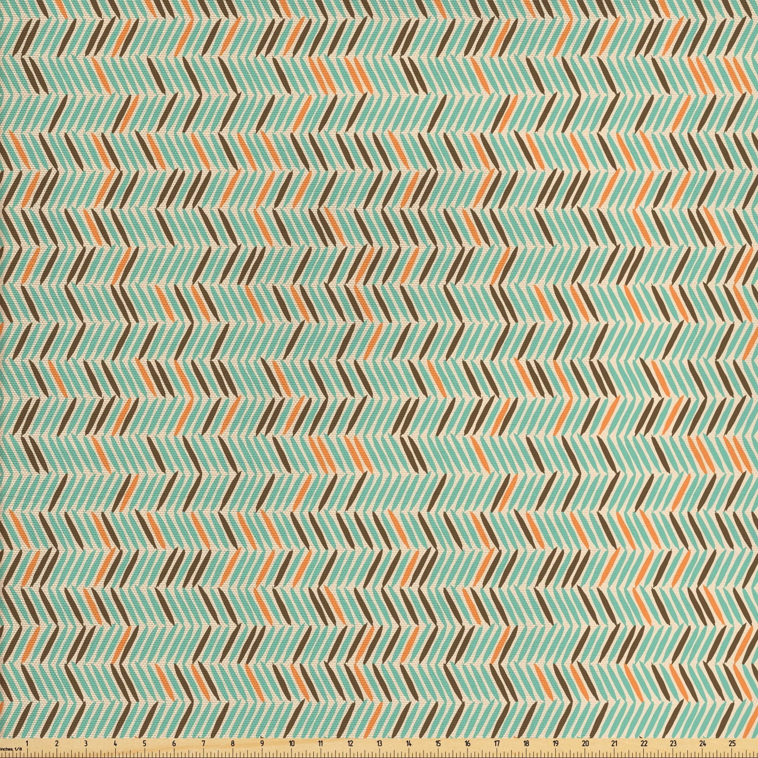 Geometric Fabric by the Yard, Zigzag Pattern with Scandinavian Style ...