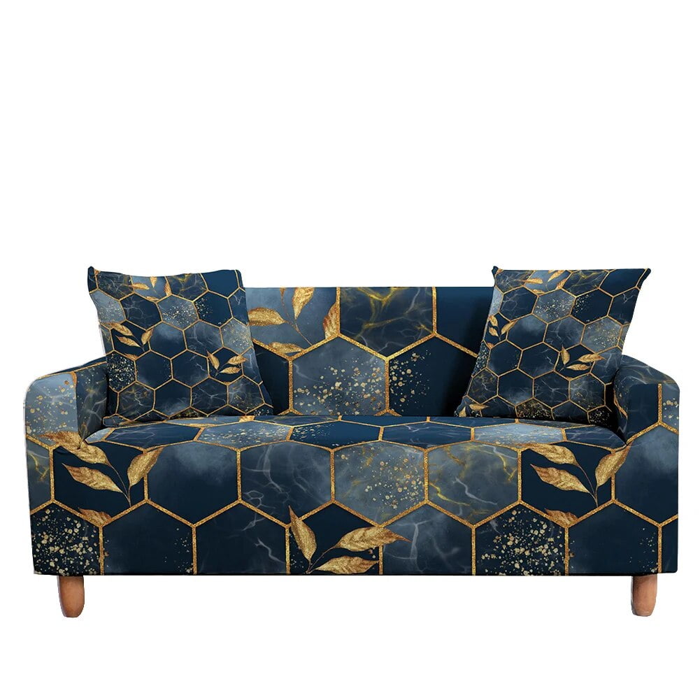 Geometric Figure Elastic Marble Sofa Cover Living Room Elastic ...