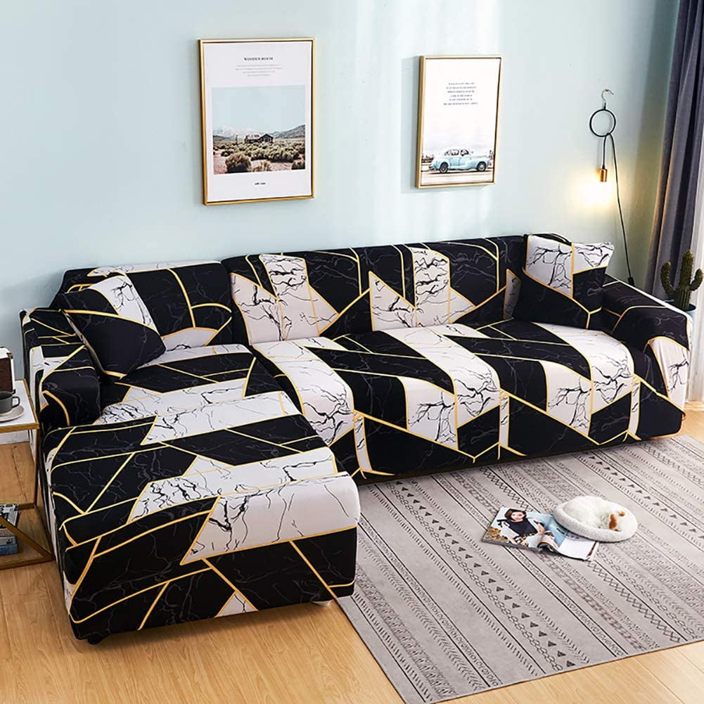 Geometric Figure Elastic Sofa Slipcovers Modern Sofa Cover for Living ...