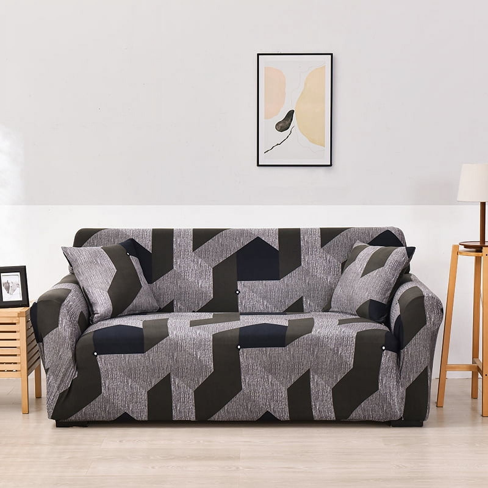 Geometric Figure Stretch Cover Elastic All-inclusive Couch Case For ...