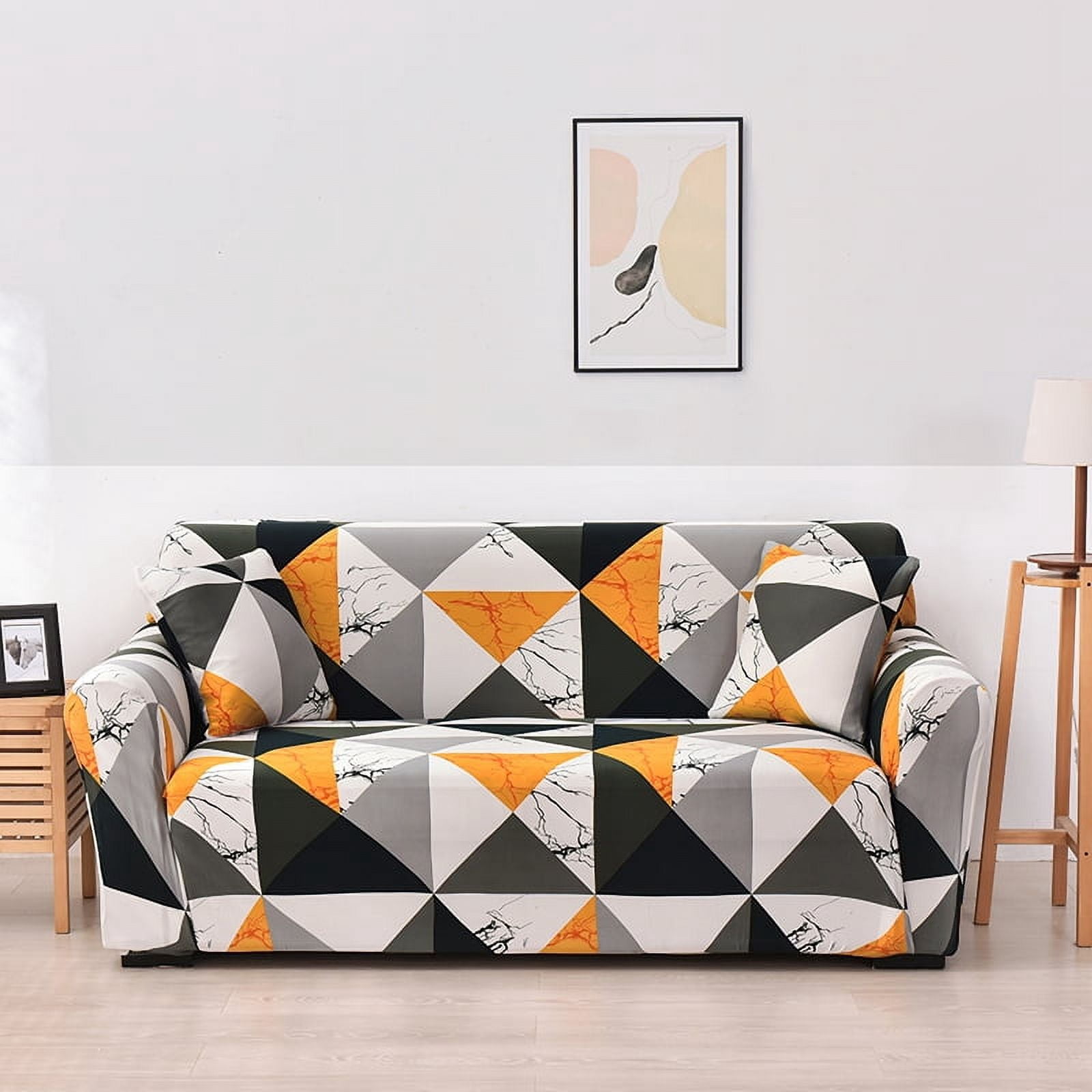 Geometric Figure Stretch Cover Elastic All-inclusive Couch Case For ...