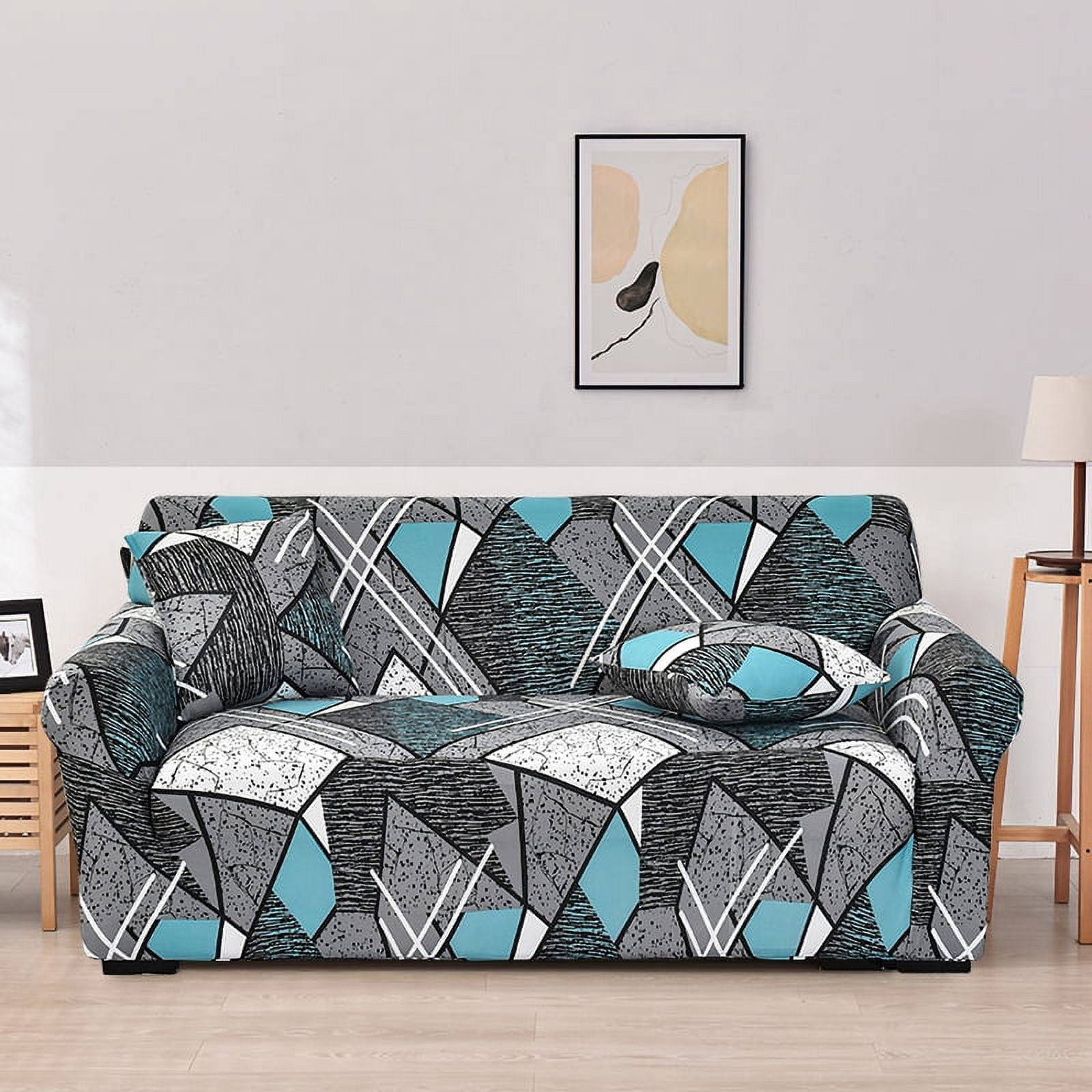 Geometric Figure Stretch Cover Elastic All-inclusive Couch Case For ...