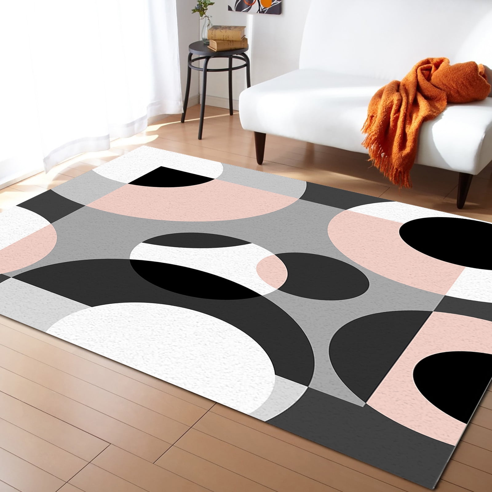 Geometric Figures Yellow Abstract Carpet Area Rug Children's Room ...