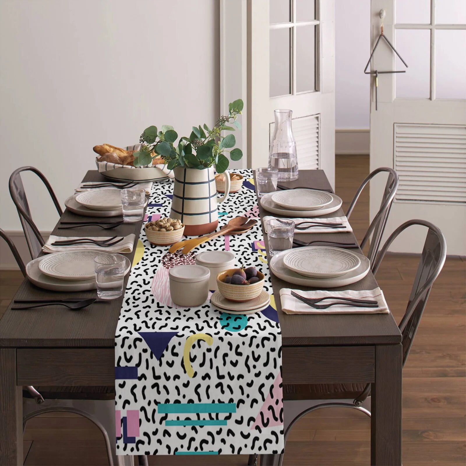 Geometric Filling Patterns Luxury Table Runner for Wedding Birthday ...