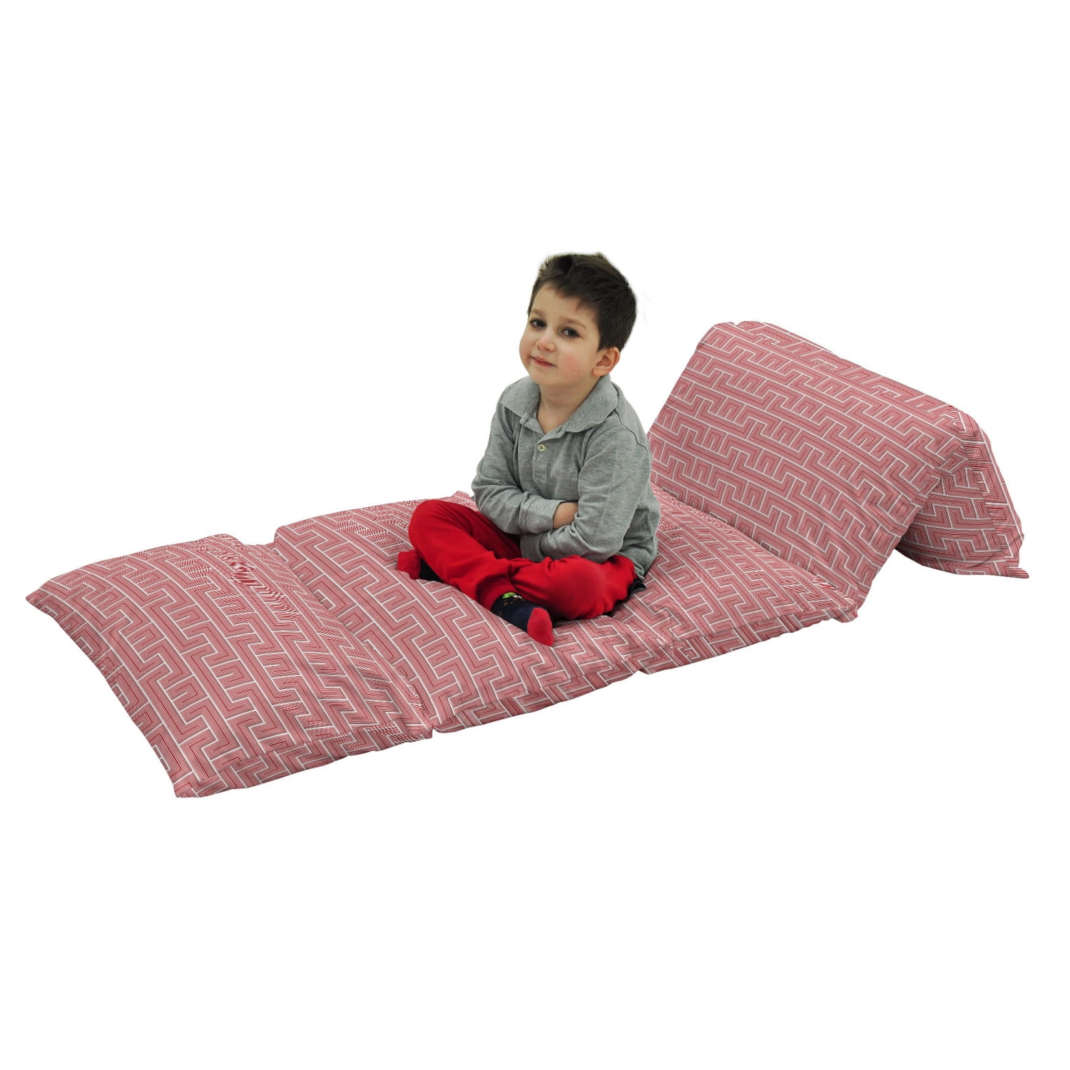 Geometric Floor Pillow Lounger Cover, Bohemian Style Abstract Diagonal ...