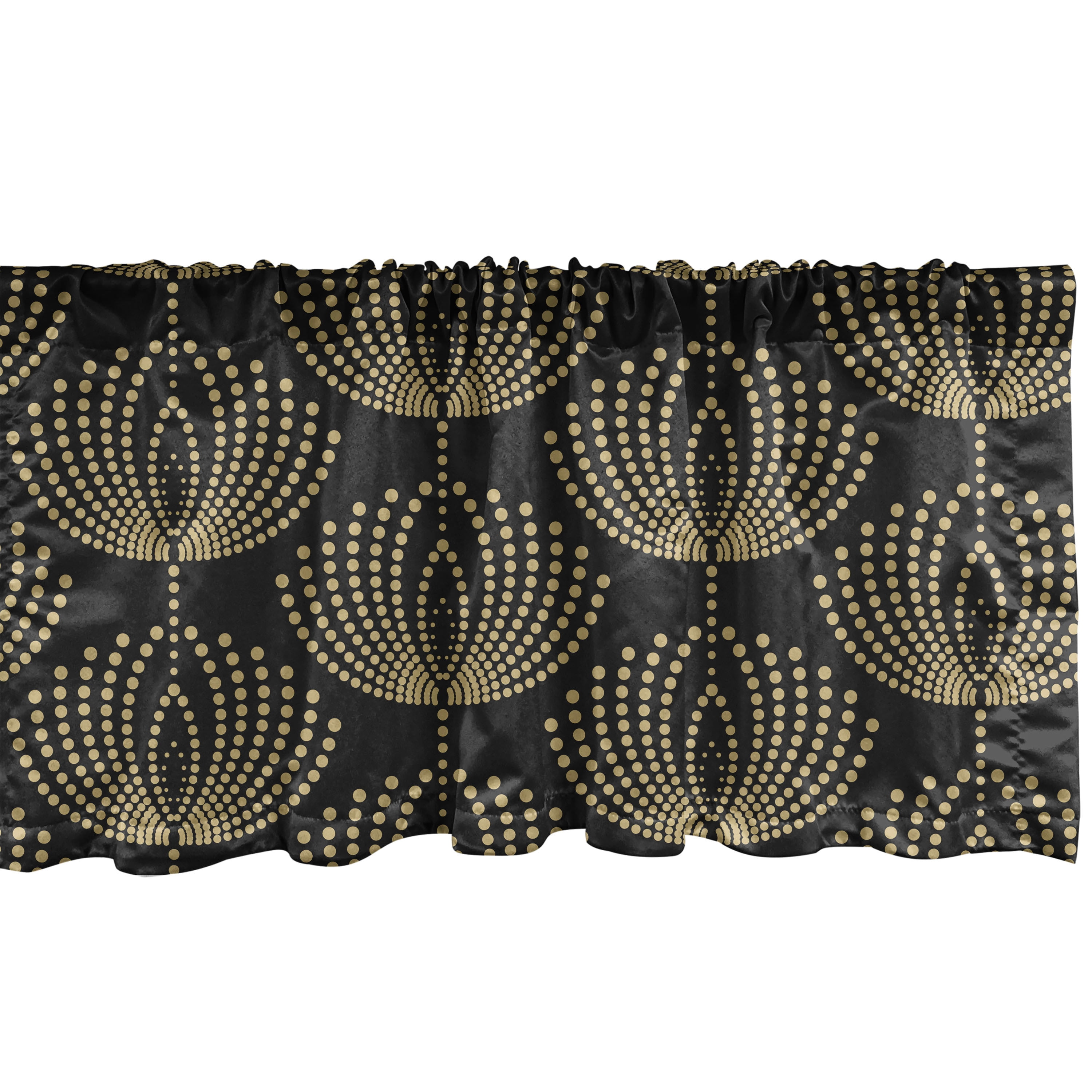 Geometric Flower Window Valance, Abstract Art Deco Rounded Pattern ...