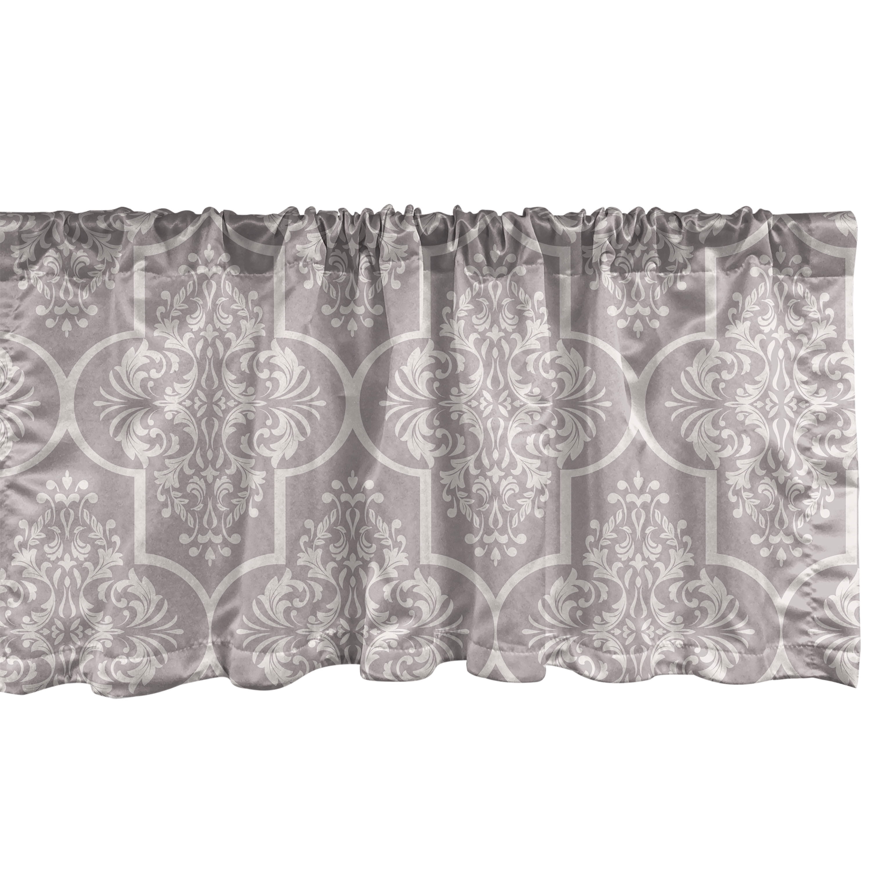 Geometric Flower Window Valance, Modern Damask Art Rococo Royal Feels ...