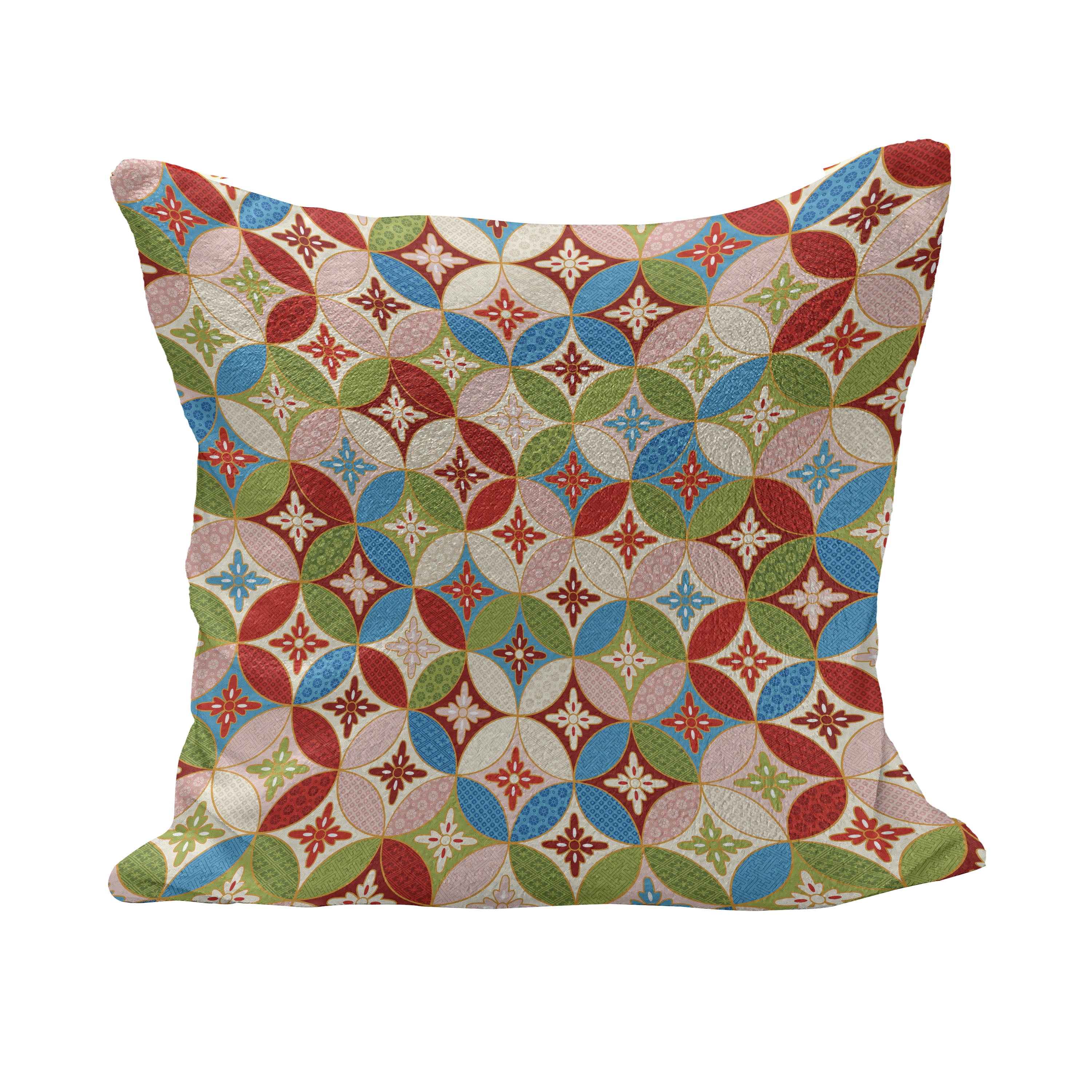 Geometric Fluffy Throw Pillow Cushion Cover, Japanese Interlocking ...