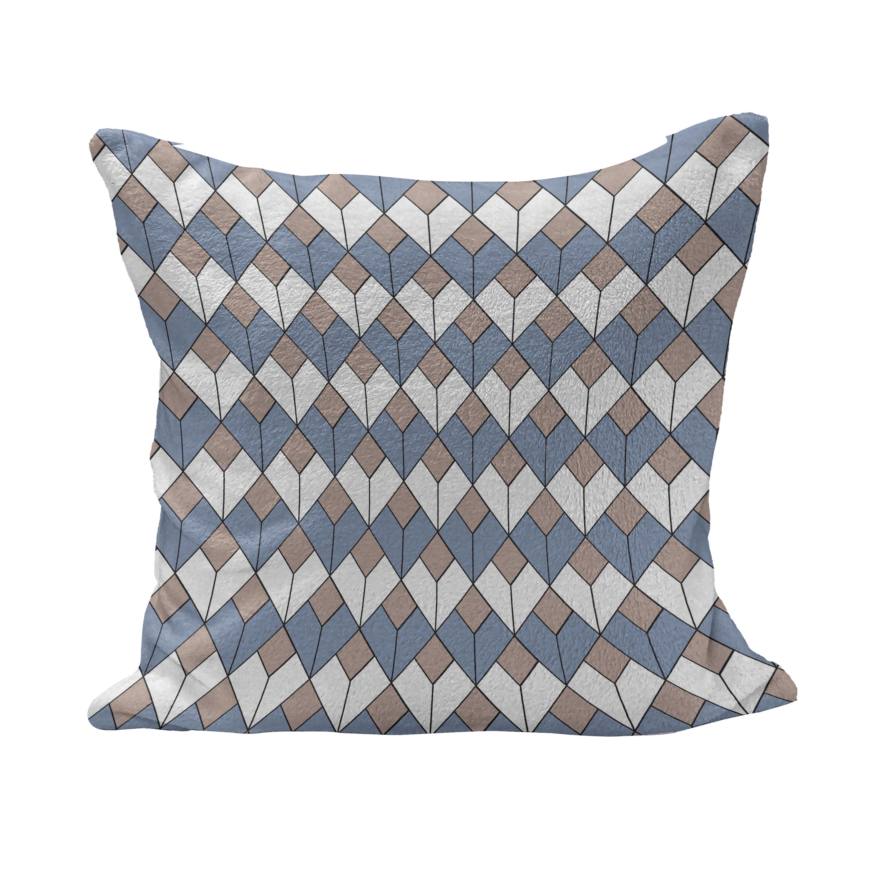 Geometric Fluffy Throw Pillow Cushion Cover, Modern Nested Repeating ...