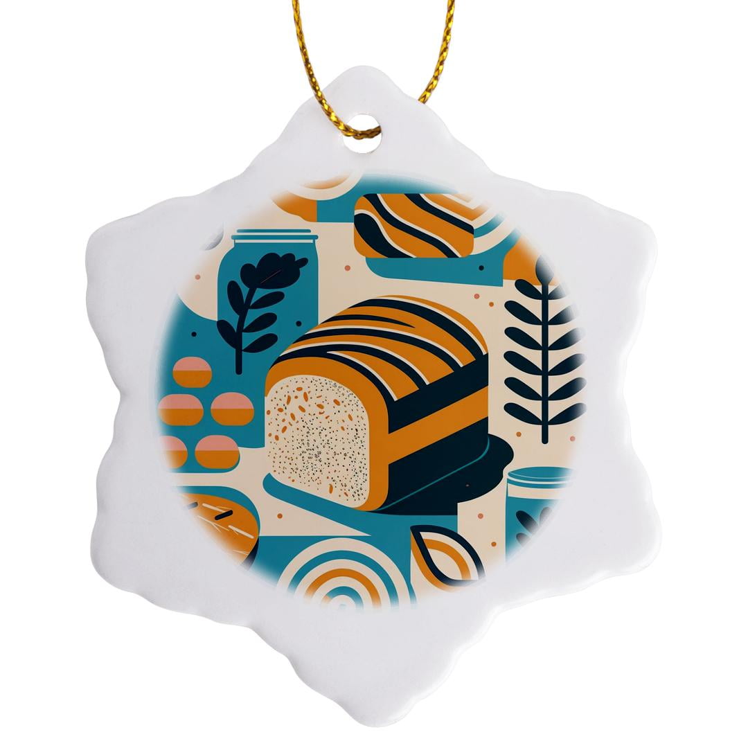 3drose, Geometric Forms Frame This Mid-century Bread Image, 3 inch ...