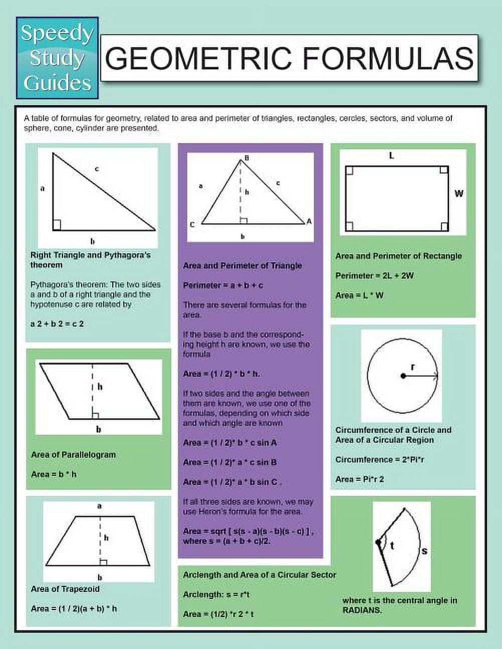 Geometric Formulas (Speedy Study Guide) (Paperback) - Walmart.com