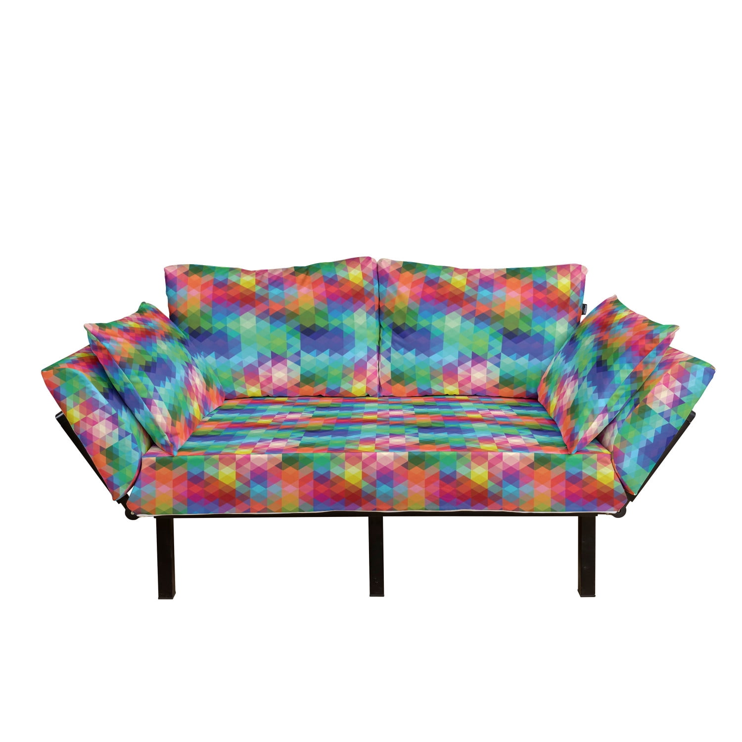 Geometric Futon Couch, Abstract Gradient Hipster Modern Digital ...