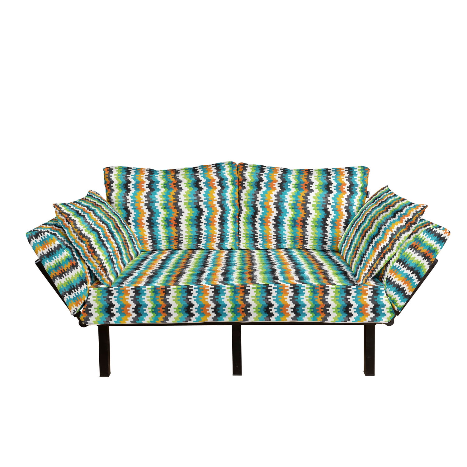 Geometric Futon Couch, Abstract Trippy Funky Digital Complex Forms ...