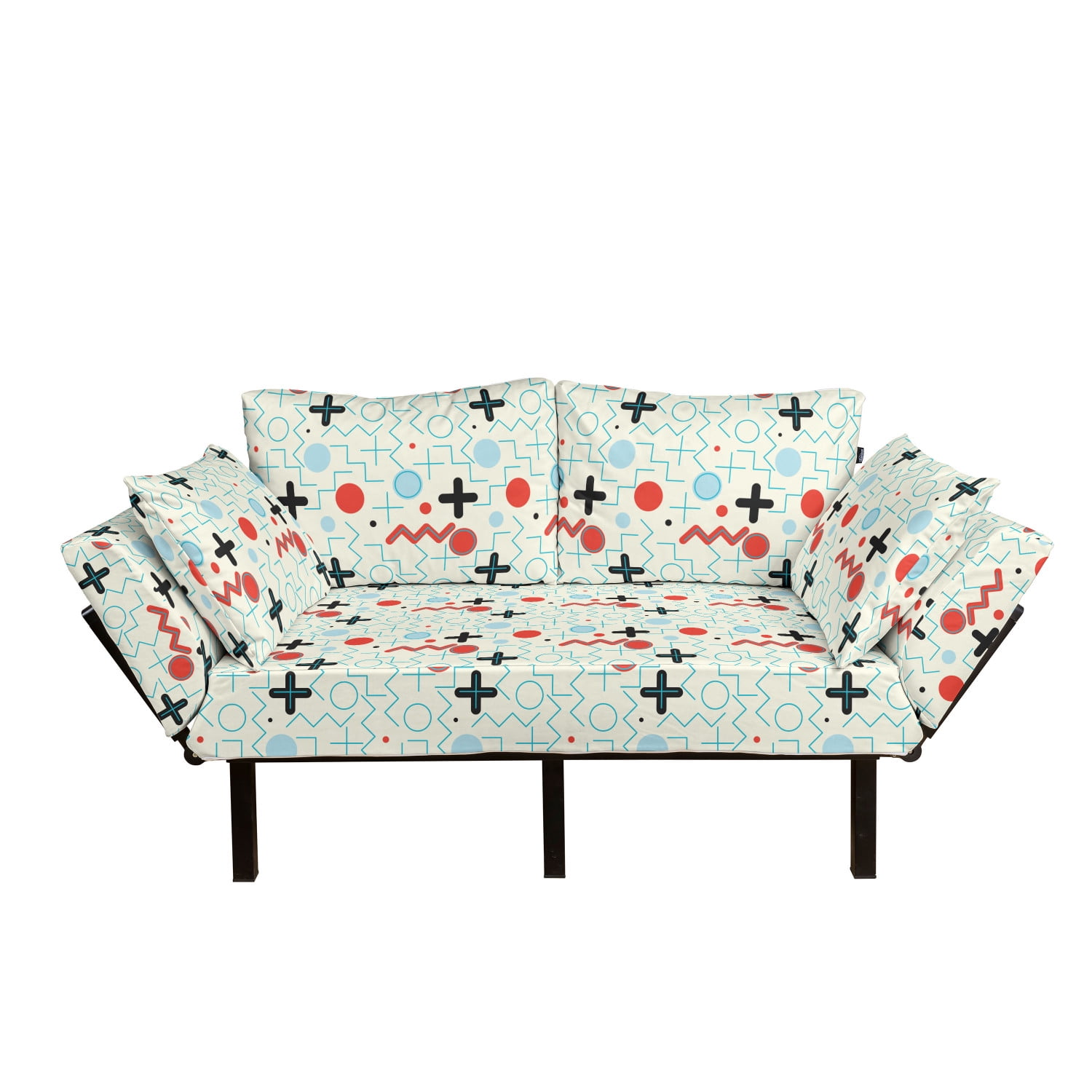 Geometric Futon Couch, Circle Zig Zag Waves Mathematical Forms ...