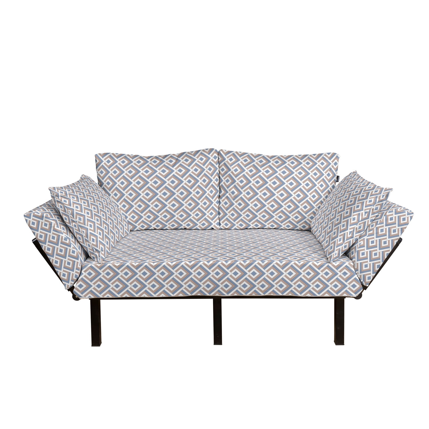 Geometric Futon Couch, Classical Repeating Pattern of Modern Diagonal ...