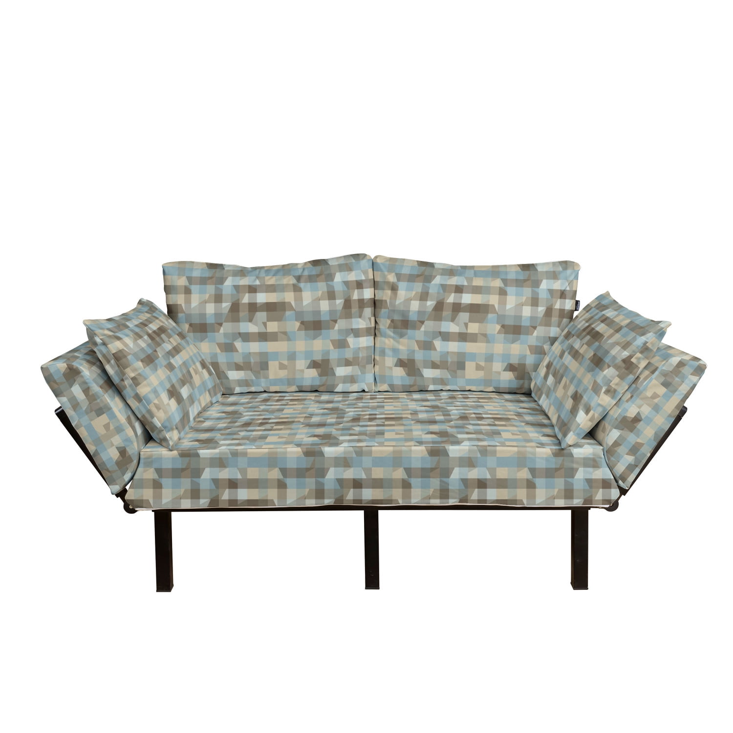 Geometric Futon Couch, Modern Fractal Look with Vertical Line Pattern ...