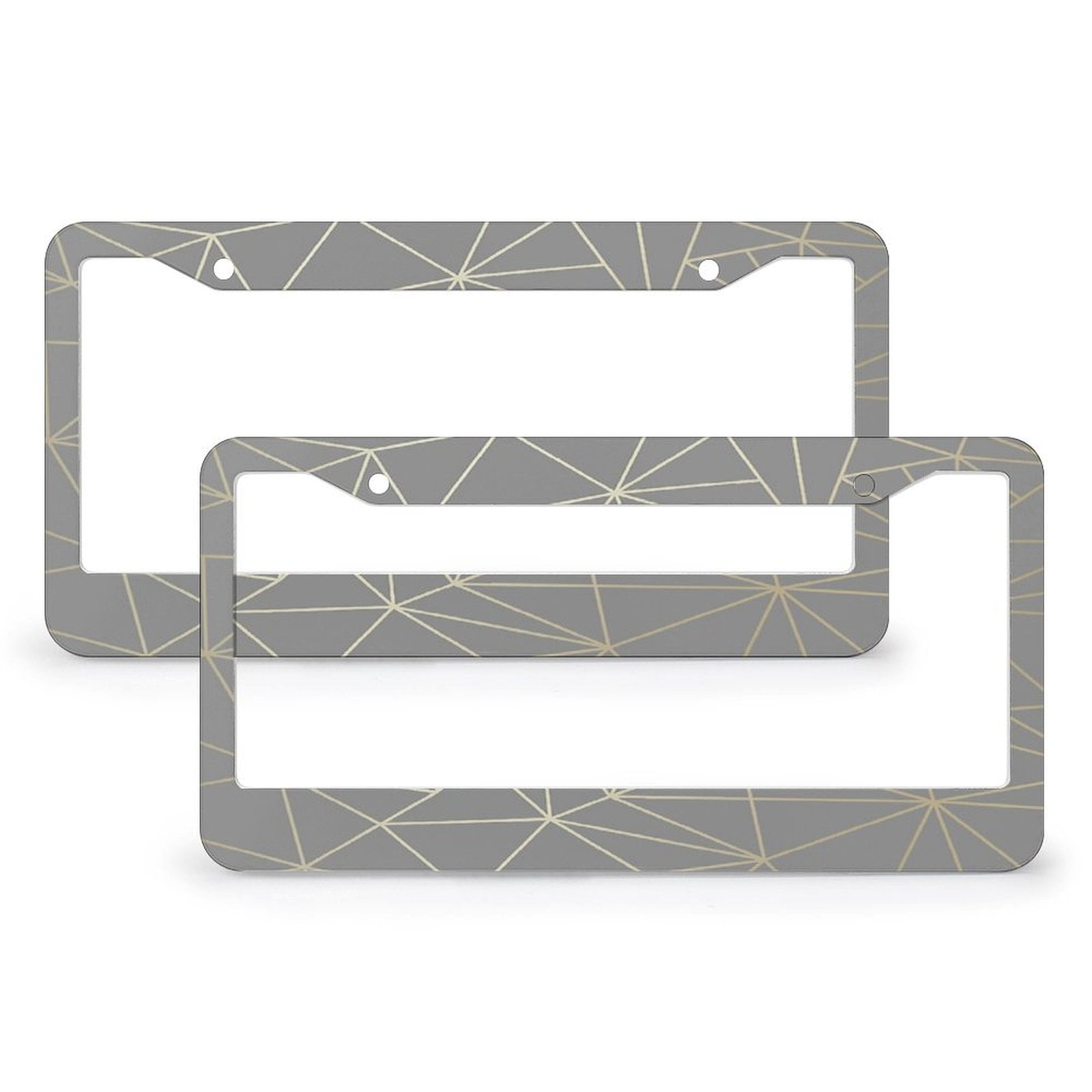 Geometric Gold And Gray Modern Abstract License Plate Frame - 2 Pack ...
