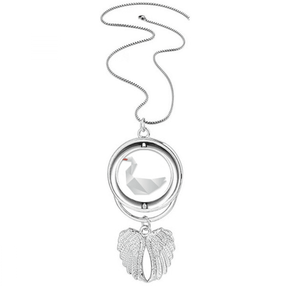 Geometric Goose Origa Pattern Pendant Angel Wings Rotating Necklace ...