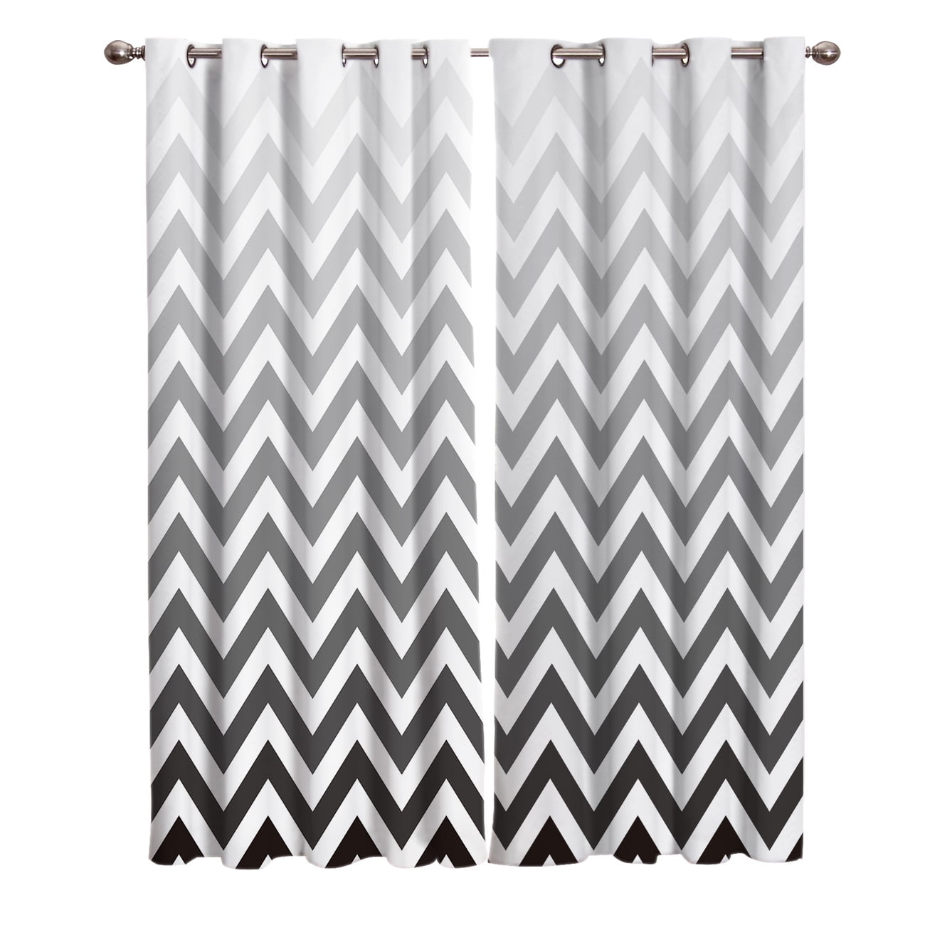Geometric Gradient Ripple Room Curtains Large Window Indoor Decor Kids ...
